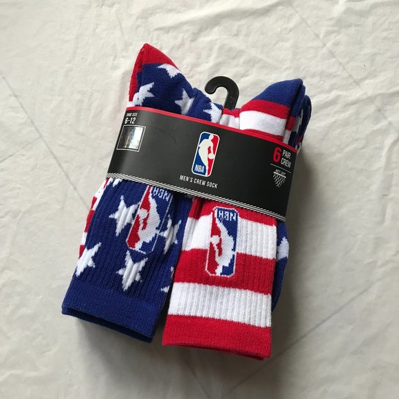 NBA | Underwear & Socks | New Nba 6 Pairs Mens Crew Sock Basketball ...